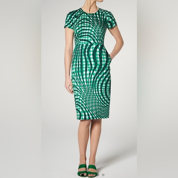 LK Bennett | Dresses | Lk Bennett Green Kaleigh Dress Cotton | Poshmark